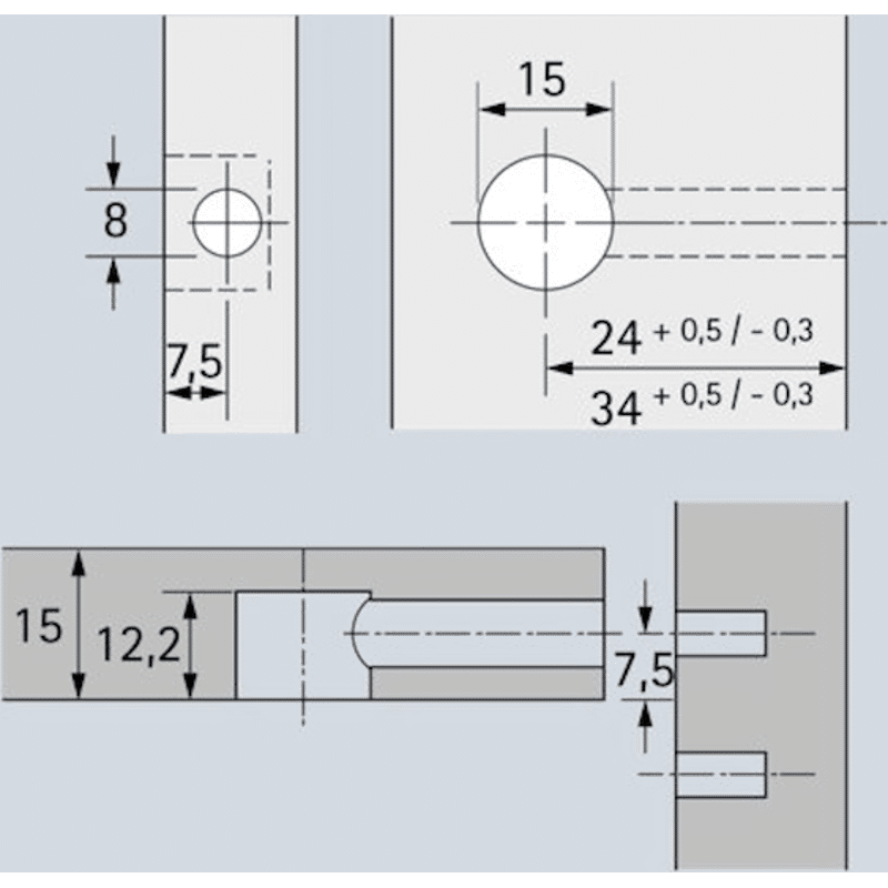 Hettich MB-Exzenter-Verbindungsbeschlag | 79452