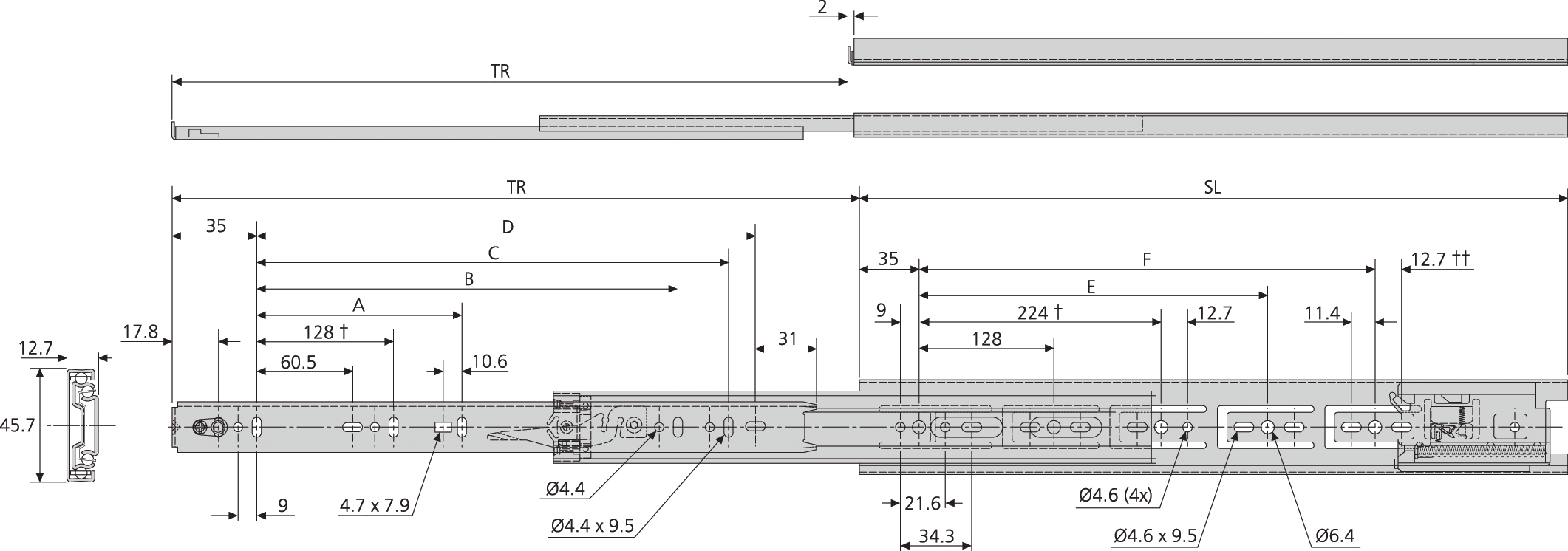 Accuride Kugelauszug Vollauszug Typ 3832TR online kaufen | SEEFELDER